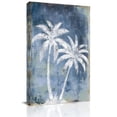 Blue Palm Tree Canvas Wall Art for Living Room, Summer Tropical Beach ...