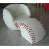 Gift Mark Child's Upholstered Baseball Sports Chair with Ottoman ...