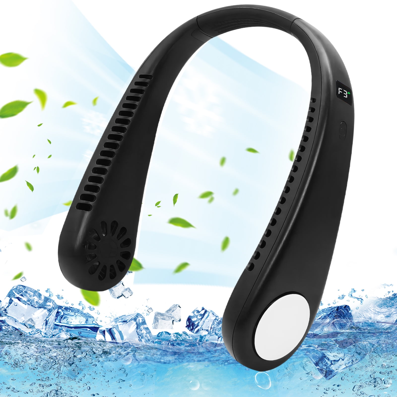 Neck Fan, Black Bladeless Neck Fan, USB Rechargeable Personal Fan, 4000 ...