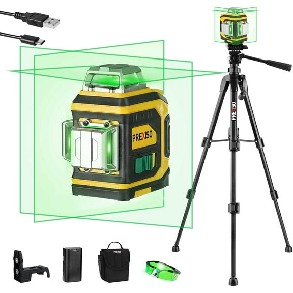 360 Laser Level with Tripod - IP54 Rechargeable Wide Angle Vertical ...