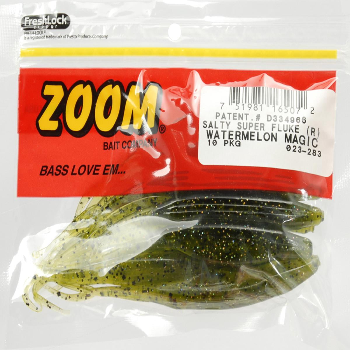 Zoom Super Fluke 5'' Watermelon Magic 10pk - Walmart.com
