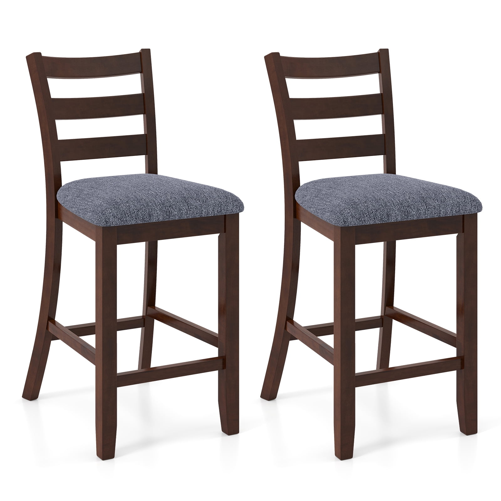 Click here for Gymax Bar Stools Set Of 2 Upholstered Counter Heig... prices