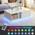 Ktaxon White LED Coffee Table with Multi-Function Storage, High Gloss ...