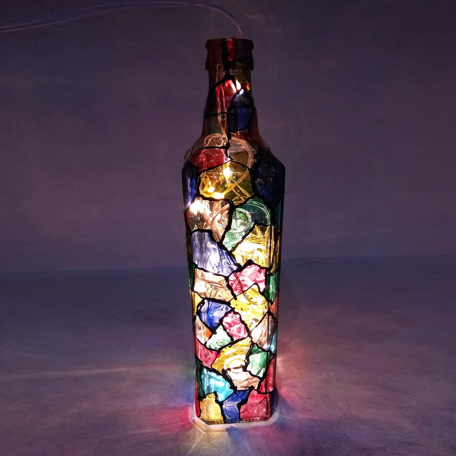 Painted Bottle Lamps