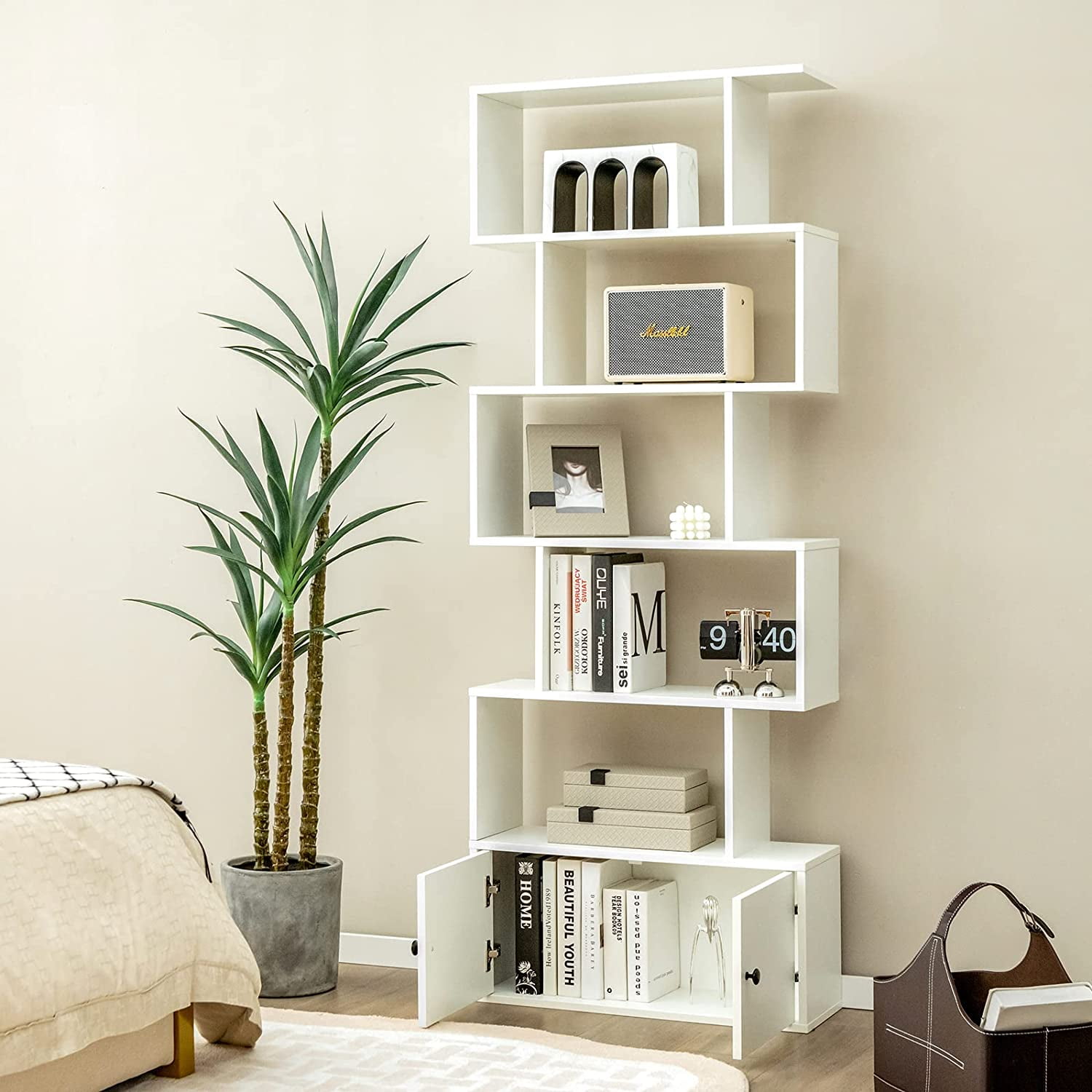 Click here for Nobrand 5 Shelf Bookcase  Geometric Bookshelf With... prices