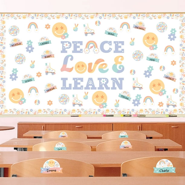 Big Dot of Happiness Retro Pastel School Bulletin Board Set Classroom ...