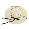 1pc Hat Pink Polyester Women Big Brim Straw Hat Sun Floppy Wide Brim