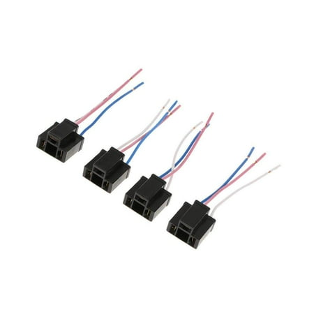 4 Pieces H4 Headlight Fog Light Extension Bulb Socket Connector 3 Wire ...