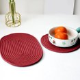 3pcs Sturdy Round Hand Braided Cotton Table Coasters with Thermal ...