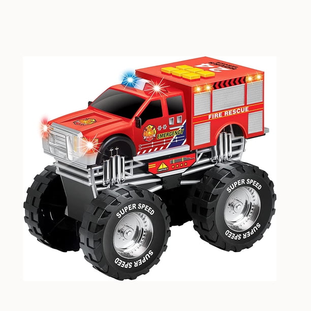 Fire Engine Monster Truck Toy Kids Electric Motor Emergency Vehicle ...