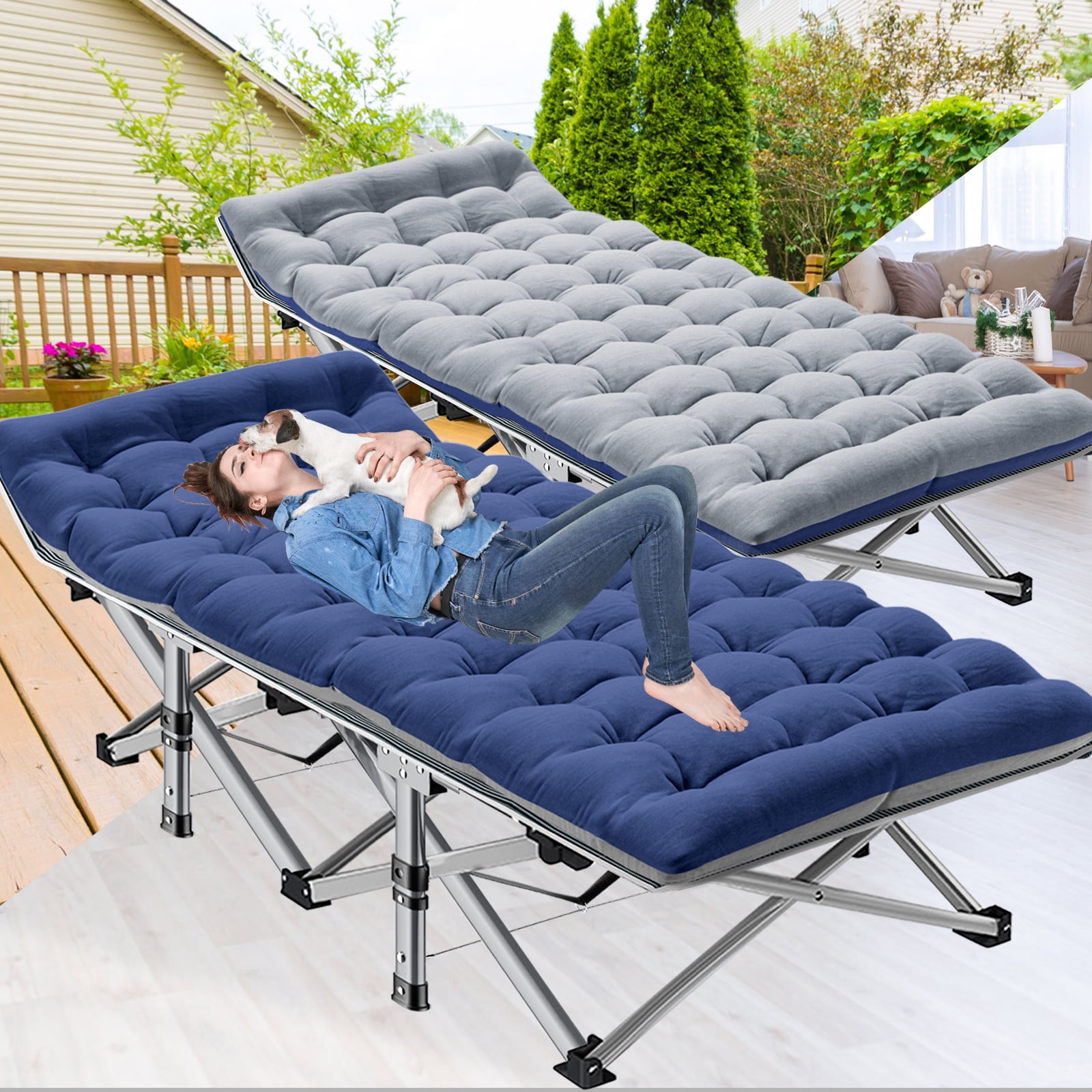 Lilypelle Folding Camping Cot for Adults, Portable Sleeping Cot ...