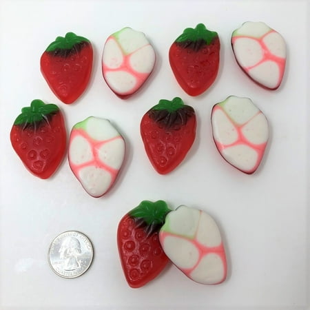 Gummi Strawberries with Cream 1 pound bulk strawberry gummy candy ...