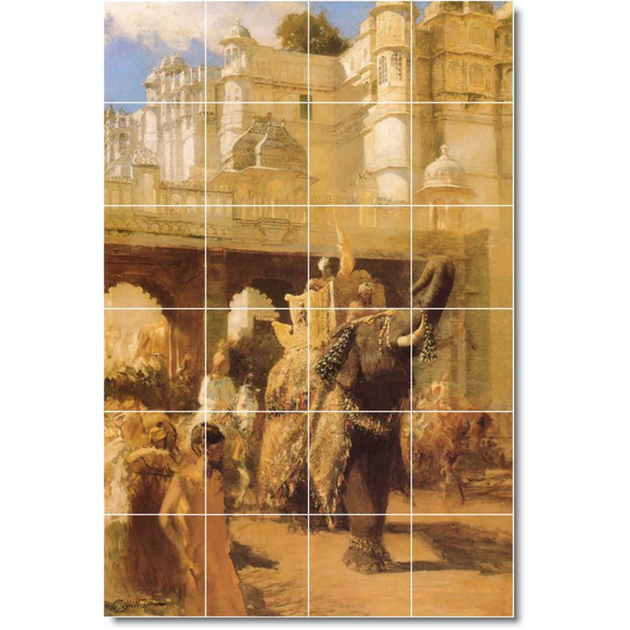 Ceramic Tile Mural-Edwin Weeks Village Painting 27. 17" w x 25.5" h ...