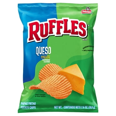 Ruffles Potato Chips Queso Cheese Flavored Snack Chips, Snacks, Large ...