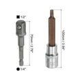 Uxcell T30 Torx Bit Socket, 1/2" Square Drive 4" Length with Hex Shank Power Drill Adapter ...