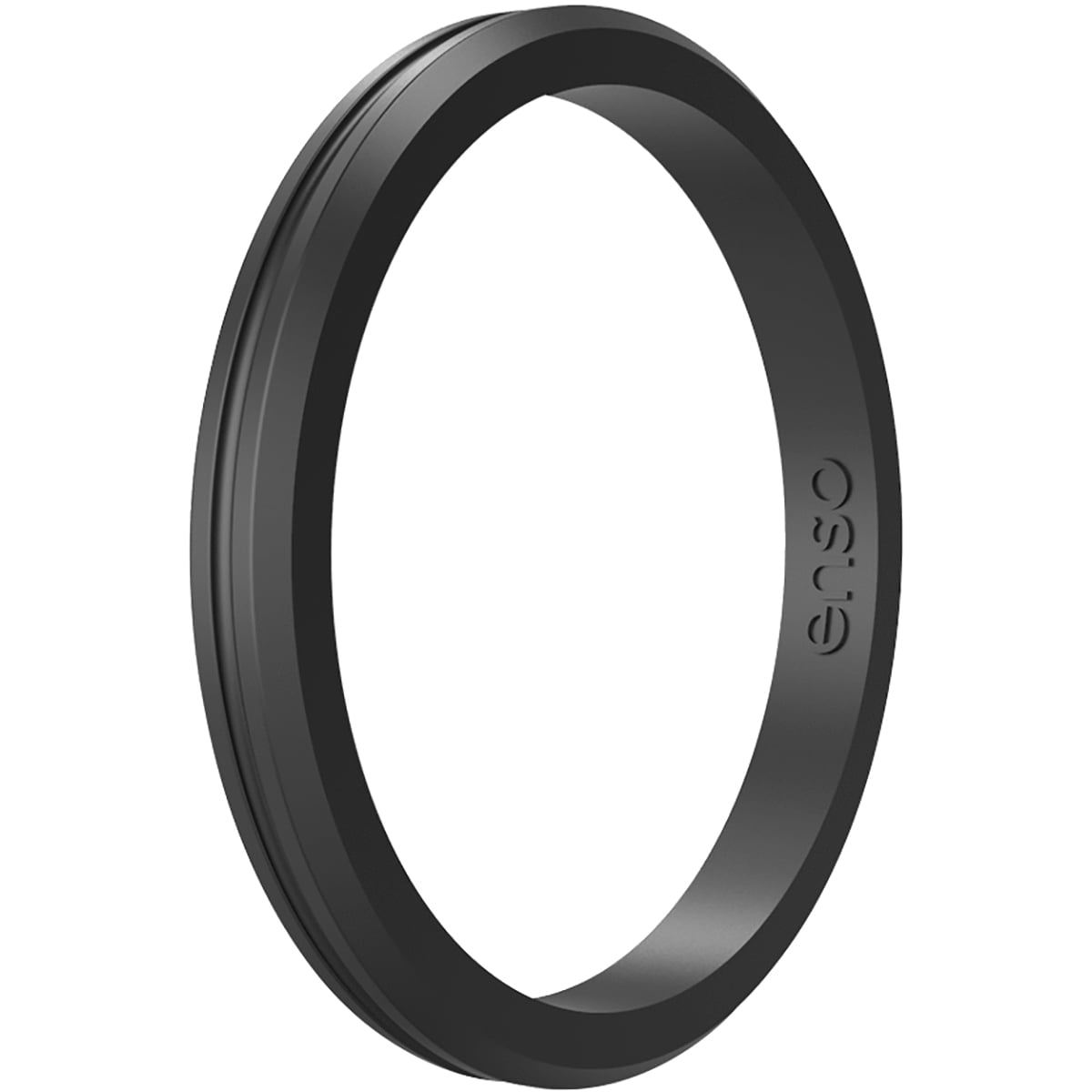 Enso Rings Halo Contour Elements Series Silicone Ring - 8 - Black Pearl ...