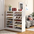 8-Tier Tall Wooden Shoe Rack, Freestanding Shoe Storage Shelf, Open ...