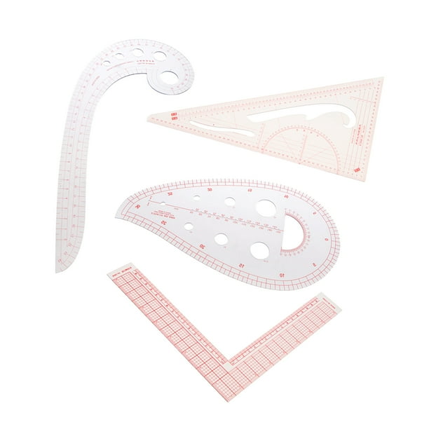 4 Pieces/set DIY Sewing Tools Design Ruler French Curve Triangle Rulers ...