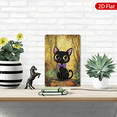8x12 Inch Metal Wall Art, Cute Black Kitten with Purple Bow Tie in ...
