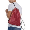 Drawstring Backpack - Abstract White Red Gold Marble Texture Gym Bag ...