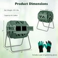 Resenkos 360° Rotatable Tumbling Composter with 2 Sliding Doors-Green ...