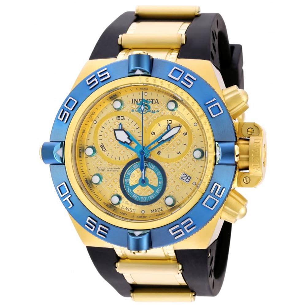 Invicta Men's 16983 Subaqua Gold Tone Dial Steel and Rubber Strap ...