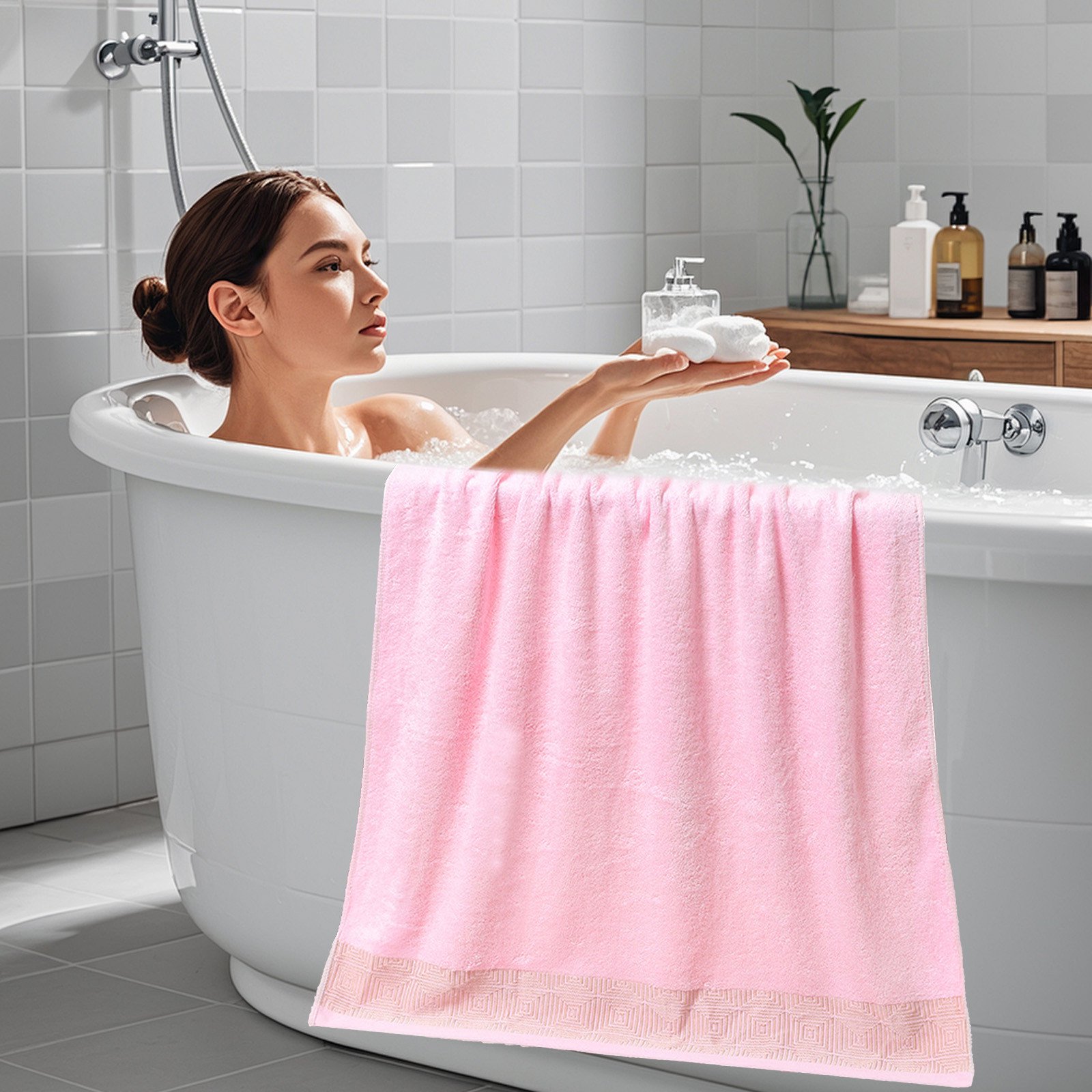 Click here for Vaidha Bamboo Fiber Bath Towel - 140x70cm (55x27.5... prices