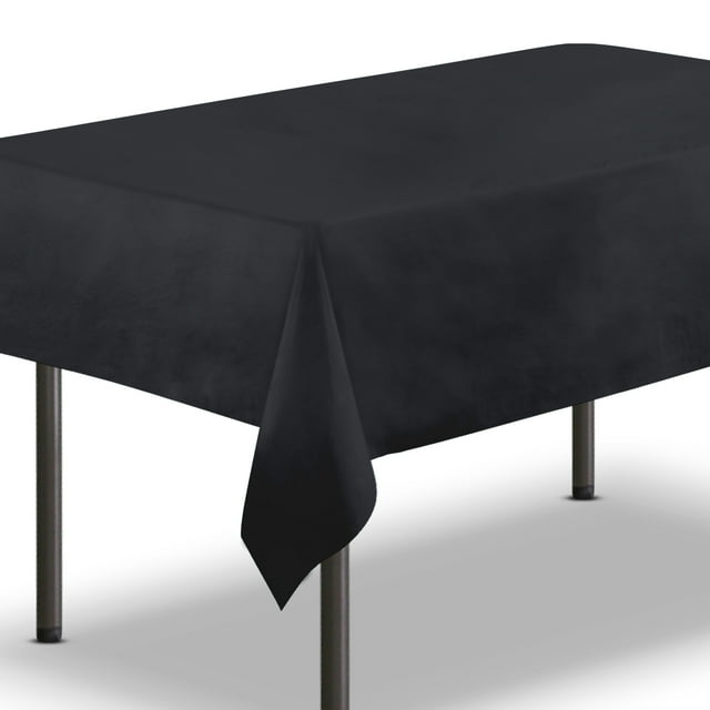 [10 Pack] Black Plastic Tablecloth 54 x 108 Inch - Rectangle Table ...