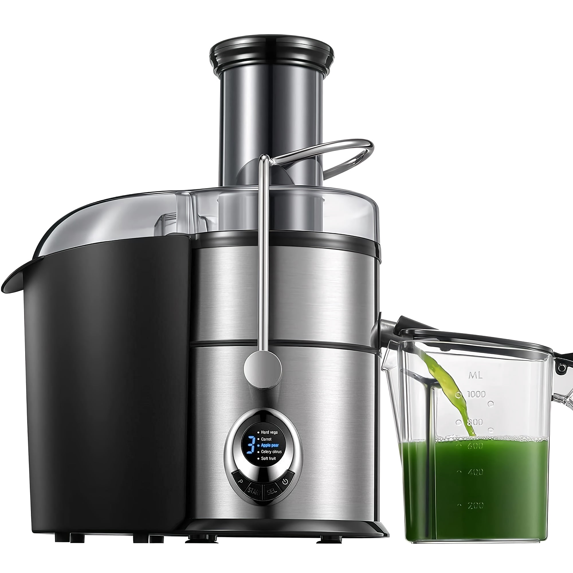 800W Fruit and Vegetable Juicer Extractor with 5-Speed Modes, Digital ...