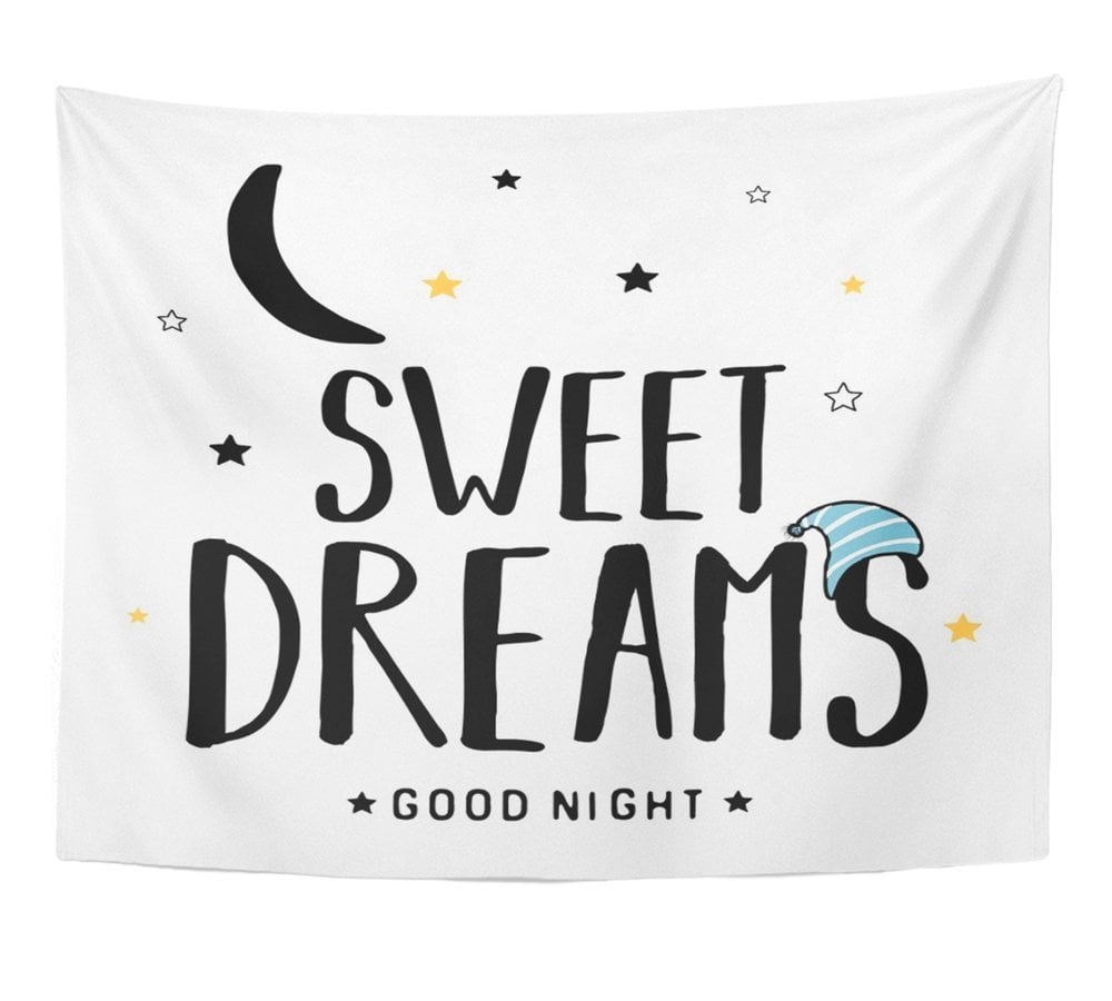 REFRED Design Sweet Dreams Slogan Wall Art Hanging Tapestry Home Decor ...