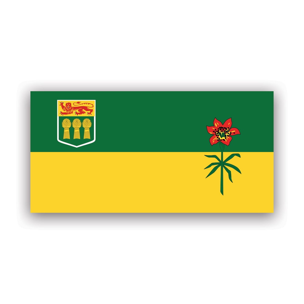 Saskatchewan Flag Sticker Decal - Self Adhesive Vinyl - Weatherproof ...