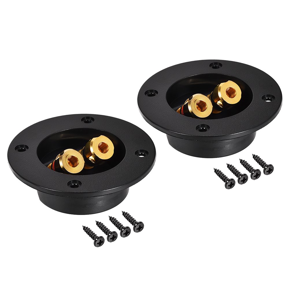 2-Way Round Speaker Box Terminal Binding Post Stereo Screw Cup ...