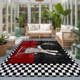 Abstract 5x7ft Non Slip Area Rug Cartoon Style Chef White Black ...