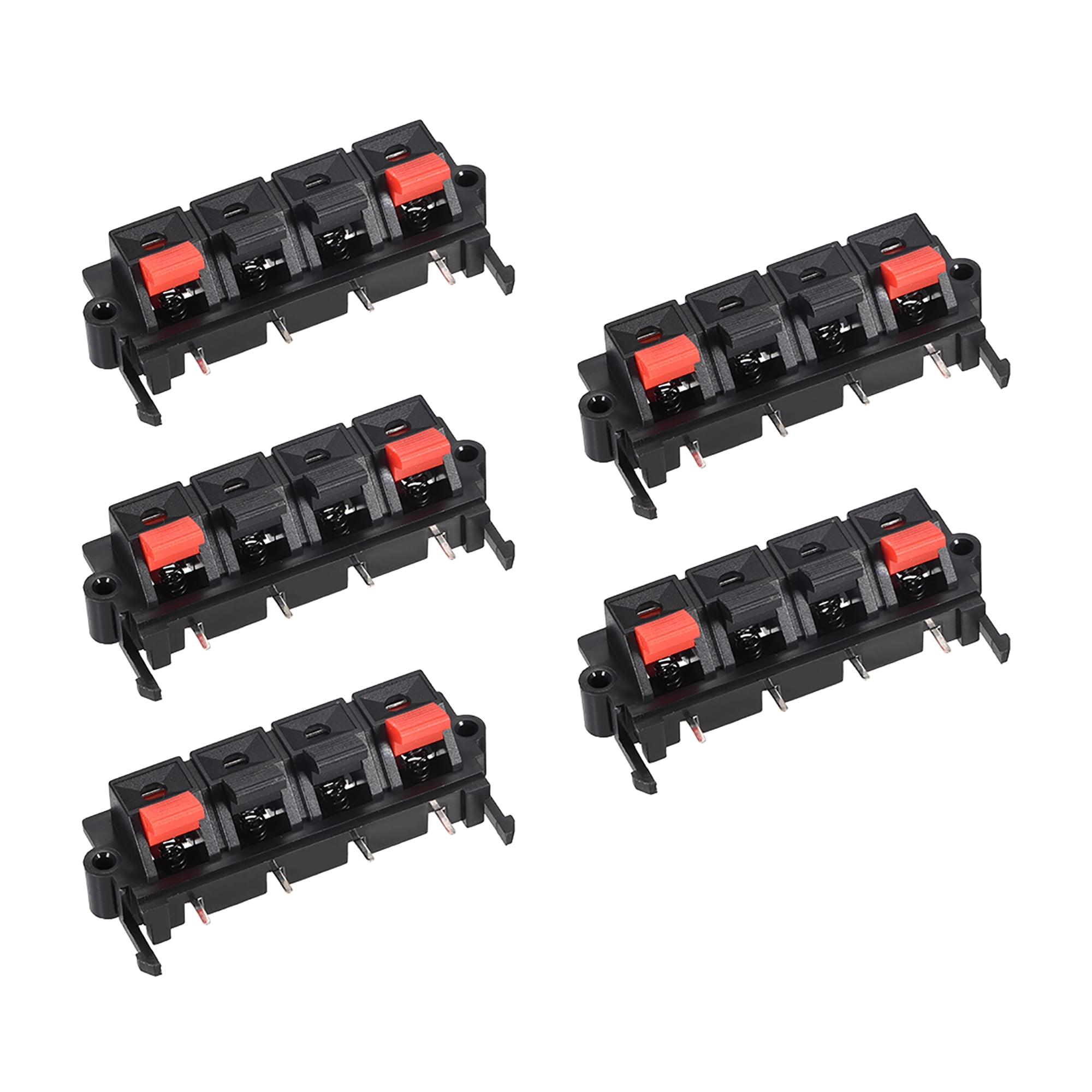 4 Way Spring Speaker Terminal Clip Push Release Connector Terminals ...