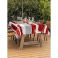 Abstract Art Rectangle Outdoor Tablecloth with Umbrella Hole Red Gray ...