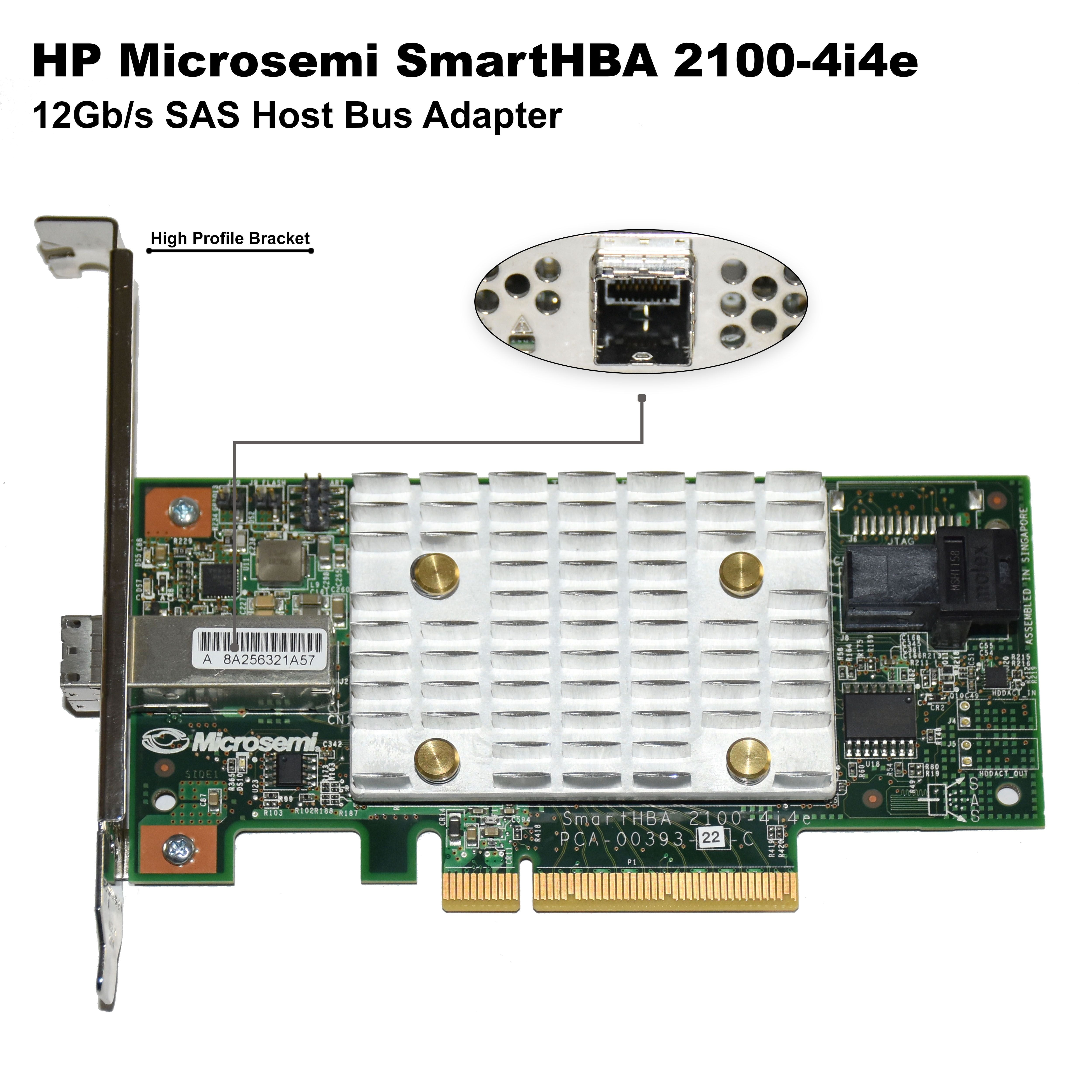 Pre-Owned HP Adaptec SmartHBA 2100-4i4e 8-Port 12Gb/s SAS Host Bus ...