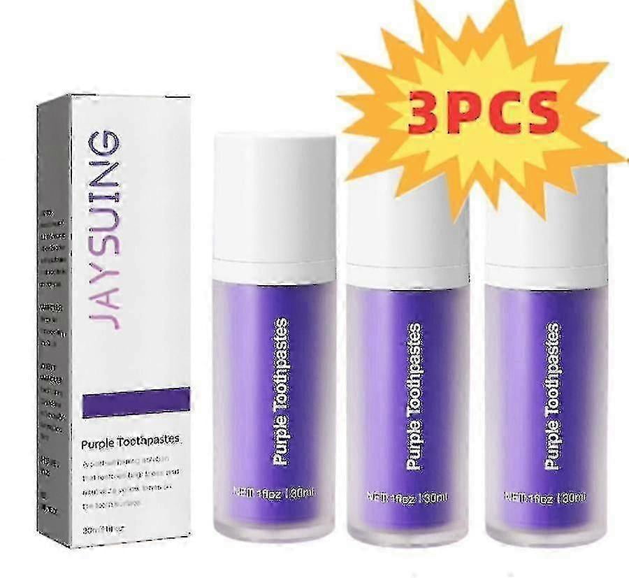Jaysuing Purple Teeth Whitening Toothpaste Cleans Teeth Stains Oral ...