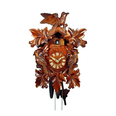 Eight Day Cuckoo Clock with Five Hand-carved Maple Leaves and One Bird ...