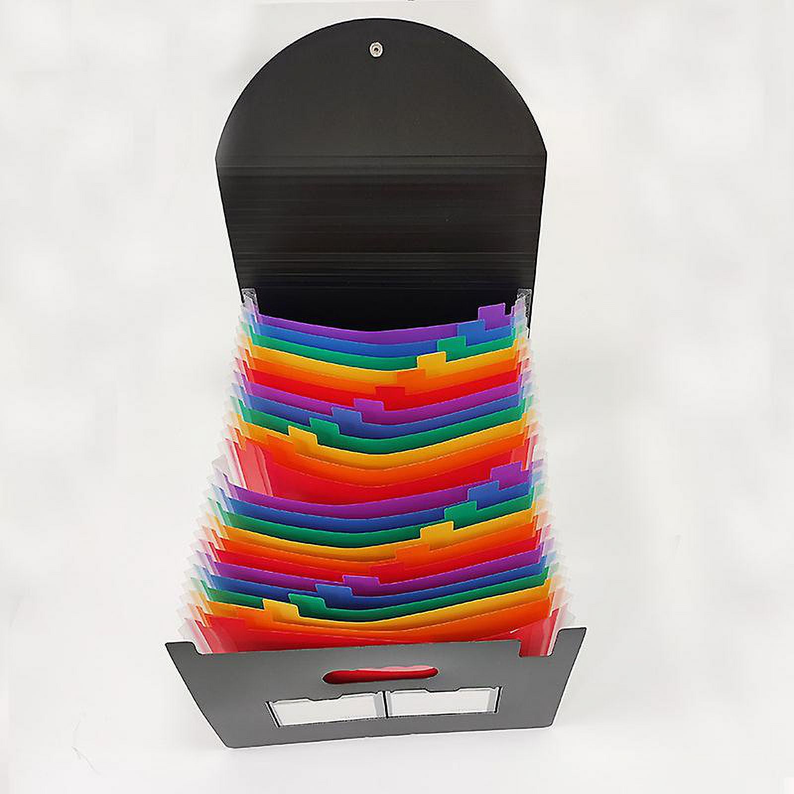 1 Piece (black) 25 Compartment Folder Paper Storage, A4 Document Sorter ...
