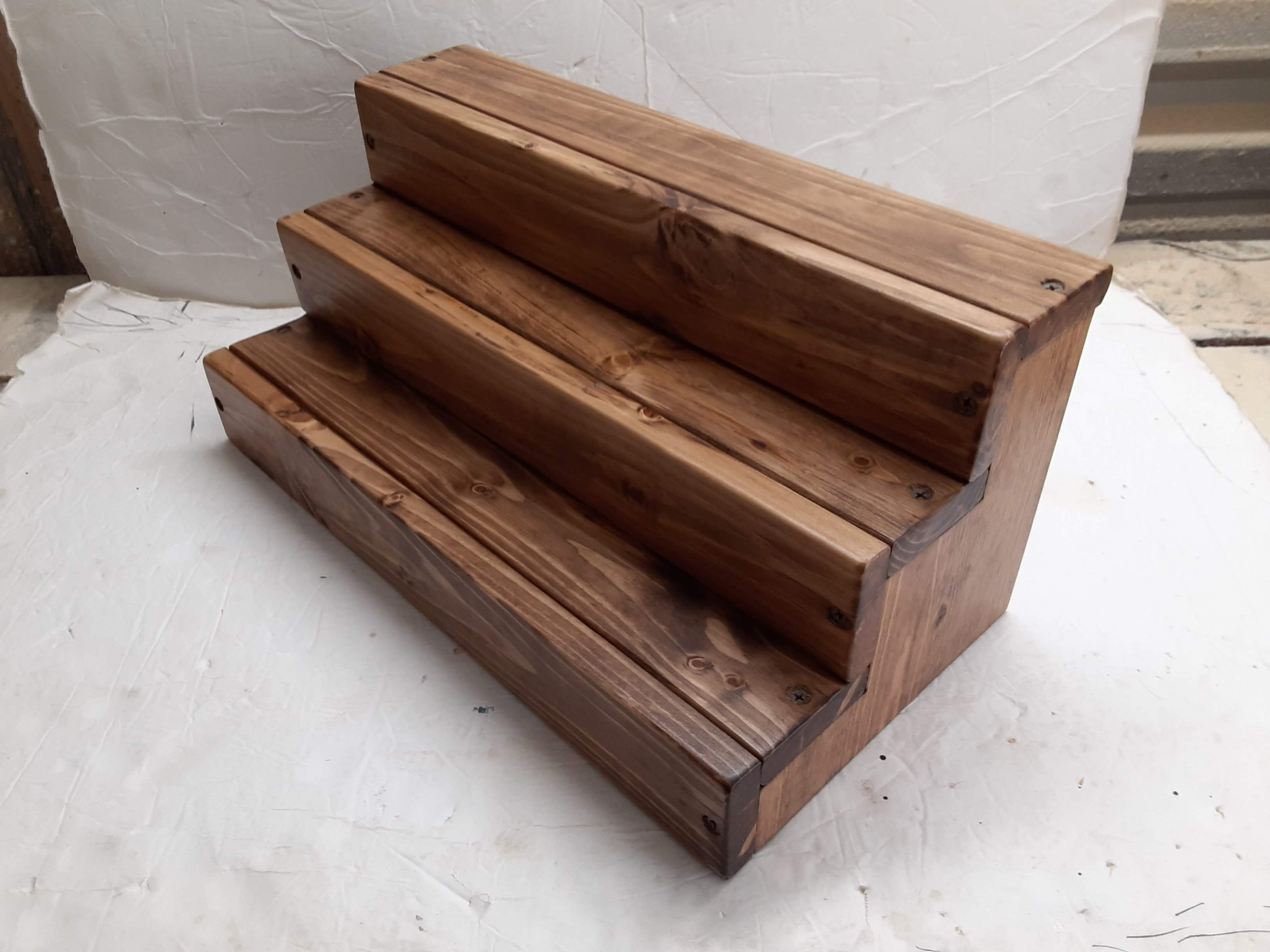 Solid Wood Three Tier Spice Rack Spice Shelf Display Early American ...