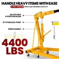 2-Ton Yellow Folding Crane, 4000lbs Hydraulic Engine Hoist with 4 ...