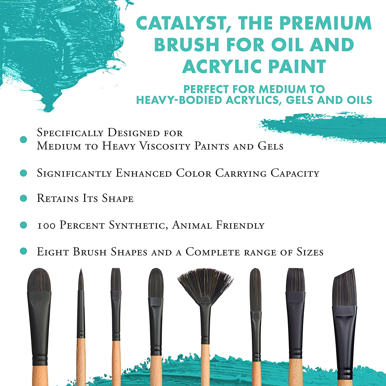 Buy Princeton Catalyst, Series 6400, Long-Handle Synthetic Polytip ...