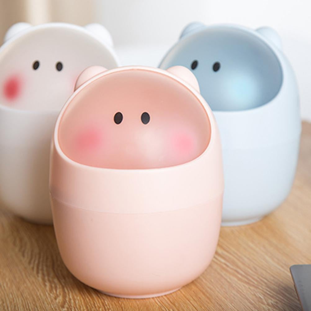 Destyer Mini Trash Can Cute Desktop Trash Can for Office Desktop ...