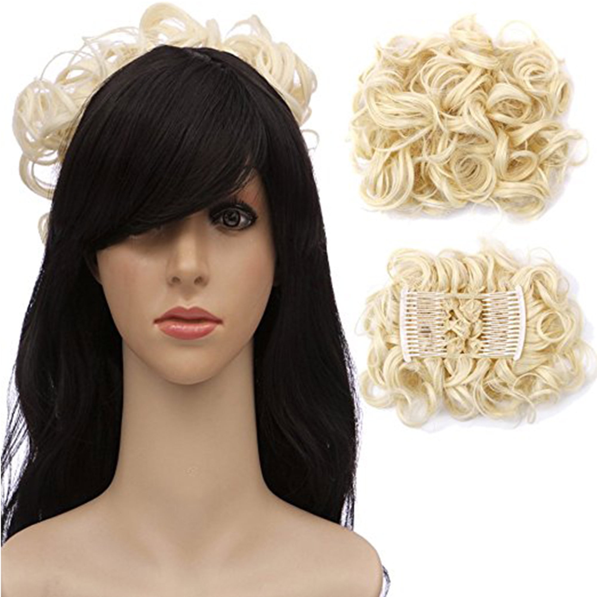 LELINTA Short Messy Curly Dish Hair Bun extension Easy Stretch Hair ...