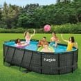 "Funsicle Oasis Designer Oval Swimming Pool, 13' x 8' x 39.5"", Herringbone, Ideal for Backyard ...