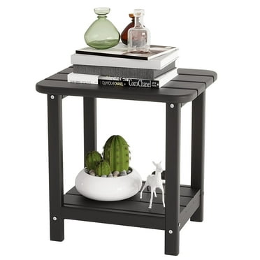 Patiojoy Rattan Wicker Steel Side Table for Outdoor Furniture Deck ...