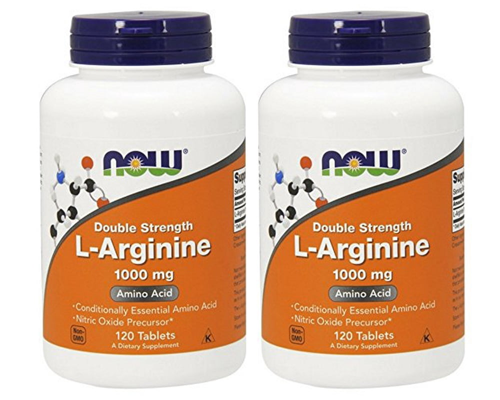 Now Foods - L Arginine 1000 mg 120 Tablets (Pack of 2) - Walmart.com