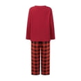 Christmas Family Pajamas Matching Set Solid Color Long Sleeve Tops and ...