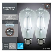 Better Homes & Gardens LED Vintage Light Bulb, ST12 40W Amber Filament ...
