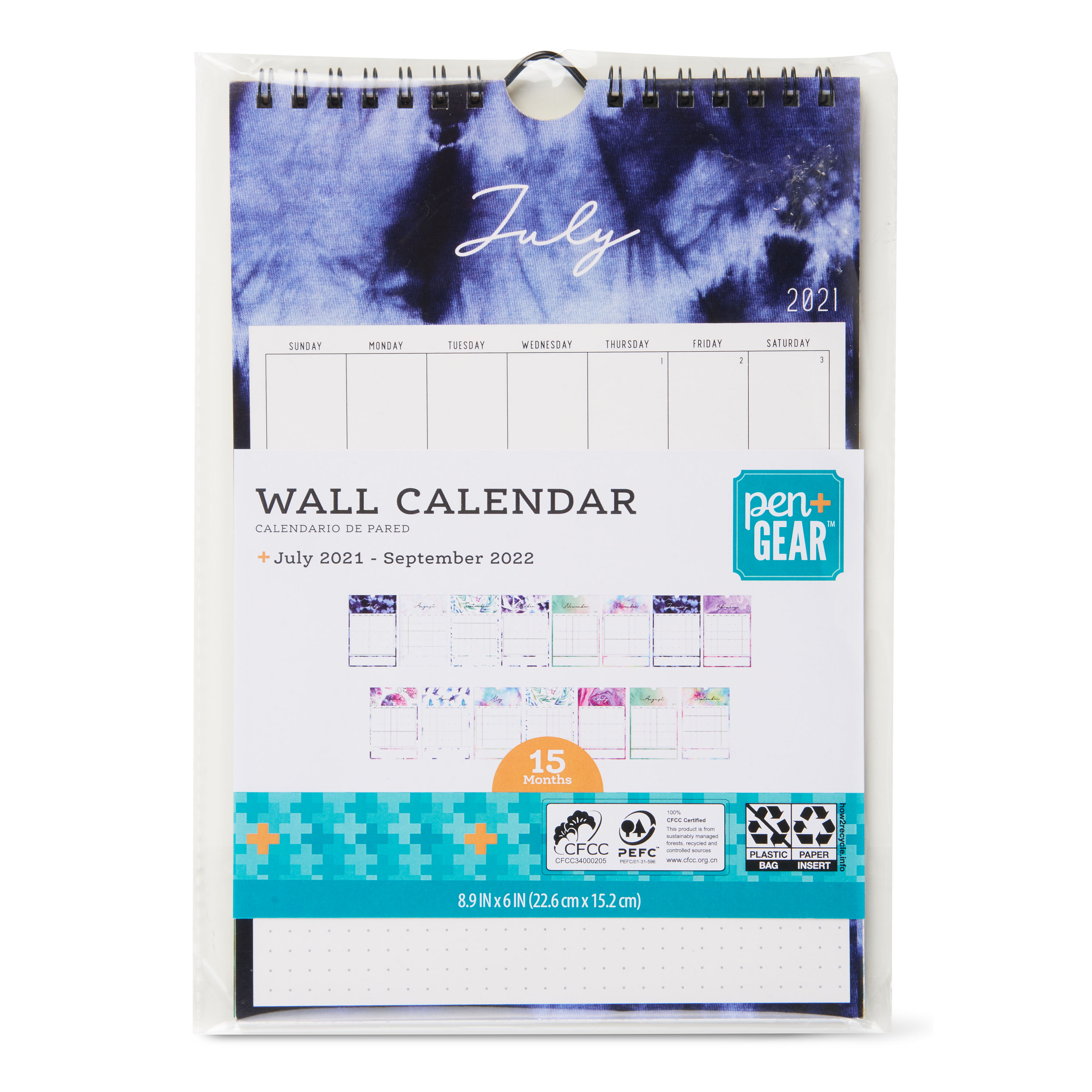 Pen Gear Mini Wall Calendar 15 Month Walmart